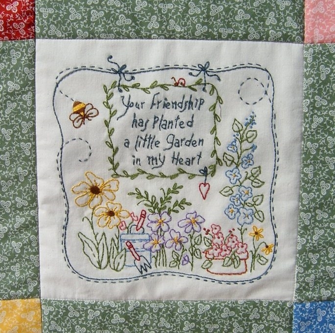 Friendship Garden Quilt Hand Embroidery Pattern