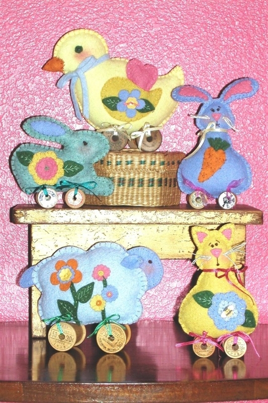 Spool Critters - Wool Applique Pattern - Shipped