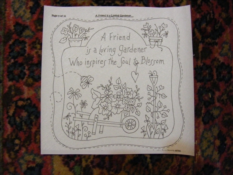 Friendship Garden Quilt Hand Embroidery Pattern