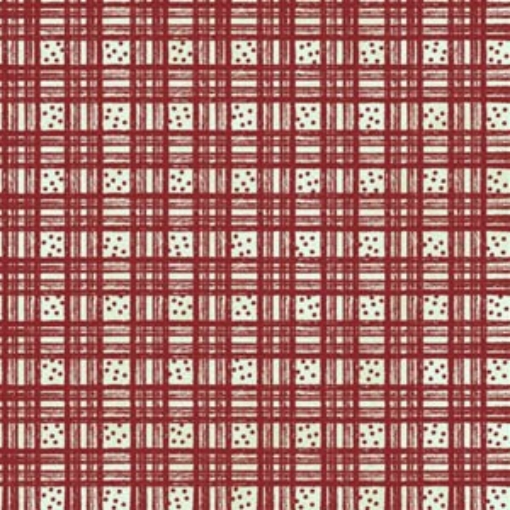 Red Plaid with Tiny Dots Adding Interest Between the Lines.