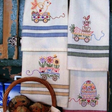 Tea Towel Embroidery Designs and Patterns
