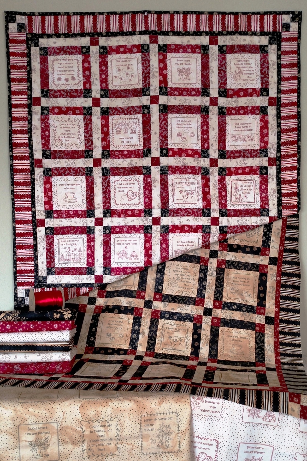 Scrappy Squares Quilt Hand Embroidery Pattern