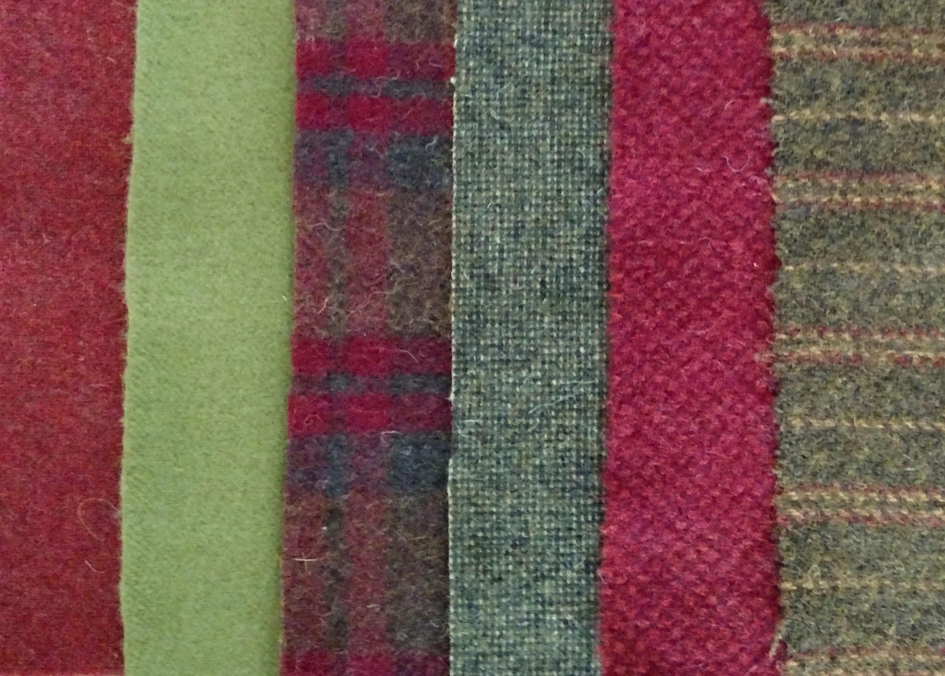 8" squares of our 6 latest Wool styles just arrived.