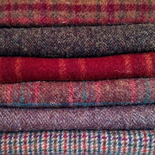 6 Autumn shades of Fat 1/8th Wool for Wool Applique and Rug Hooking ...