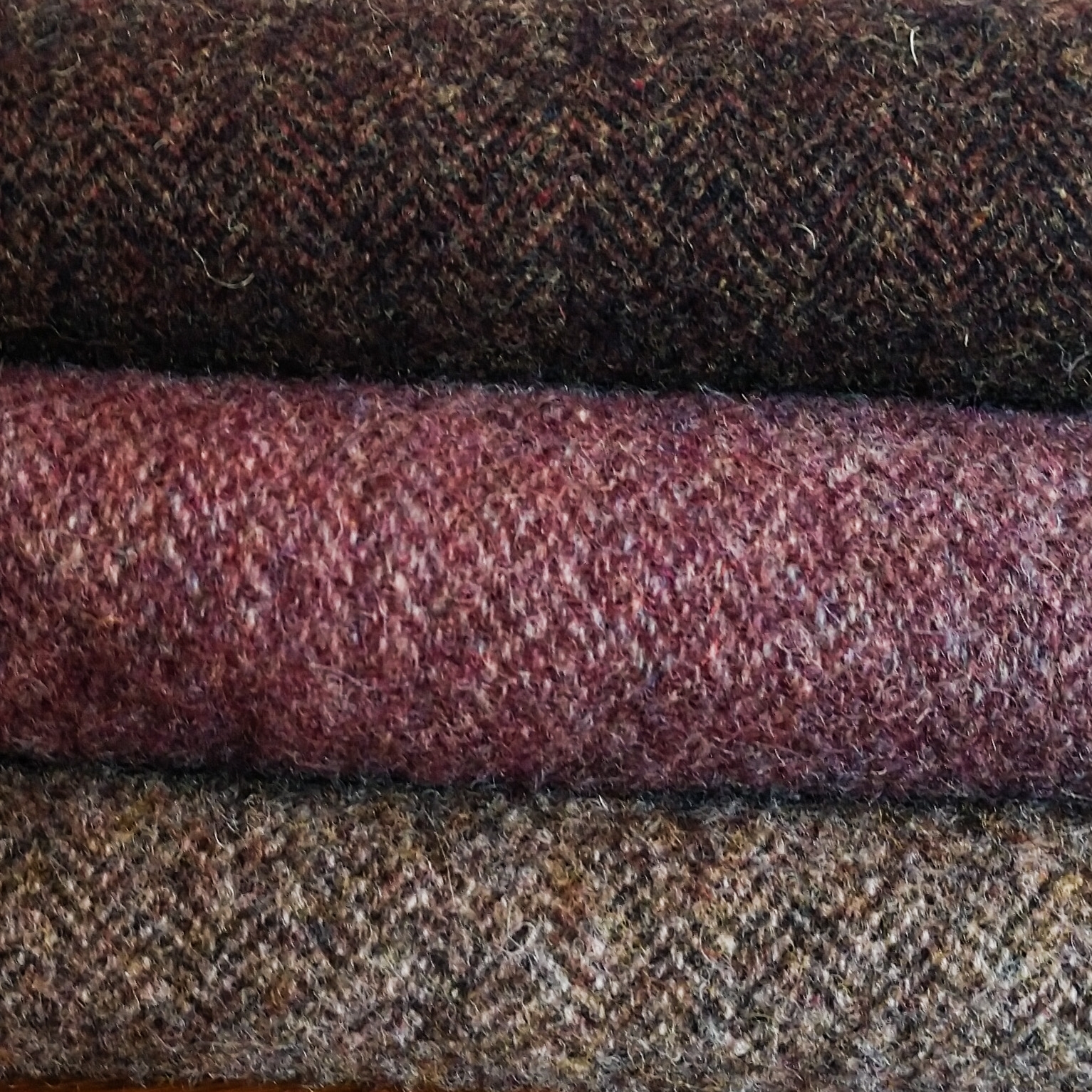 3 Herringbone Tweedy Wool Shades