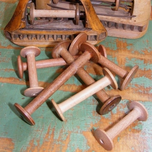 Tiny Vintage Wooden Bobbins