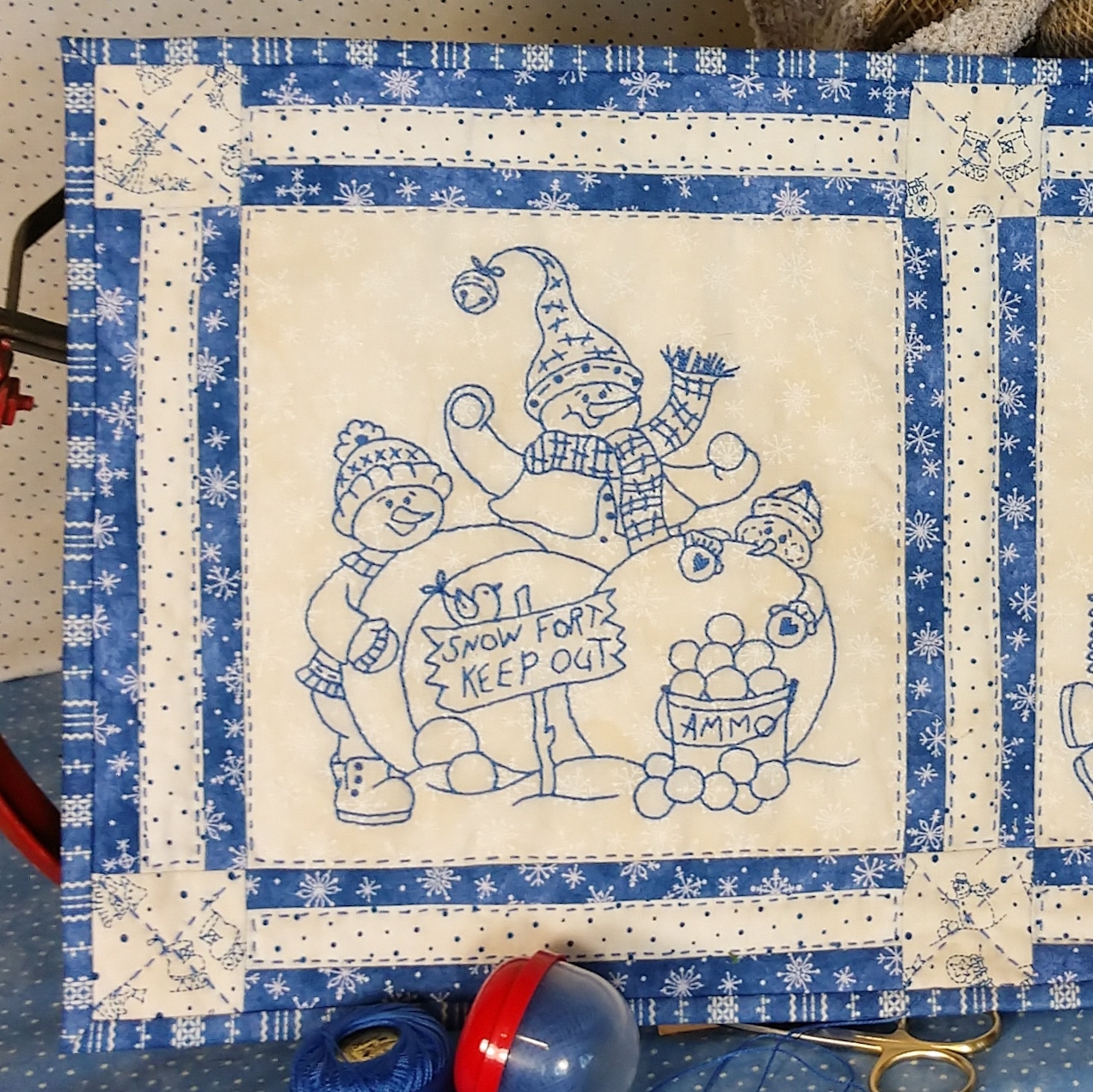 Snowball Fight - Machine Embroidery Pattern - Shipped