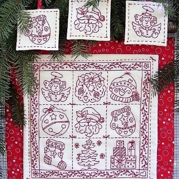 Unique and Creative RedWork Designs, RedWork Patterns and Embroidery Kits