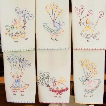 Tea Towel Embroidery Designs and Patterns