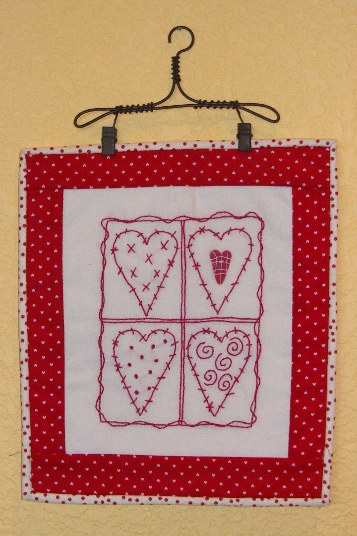 Patchwork Hearts - Machine Embroidery Pattern - Download