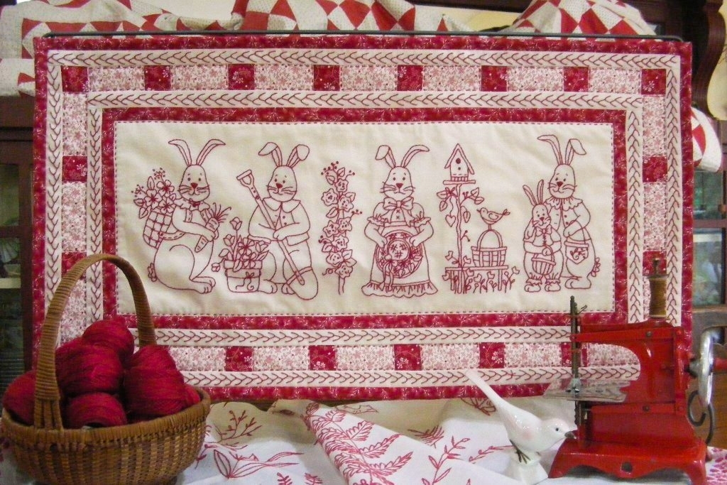 Bunny Bunch Table Runner - Hand Embroidery Pattern - Download