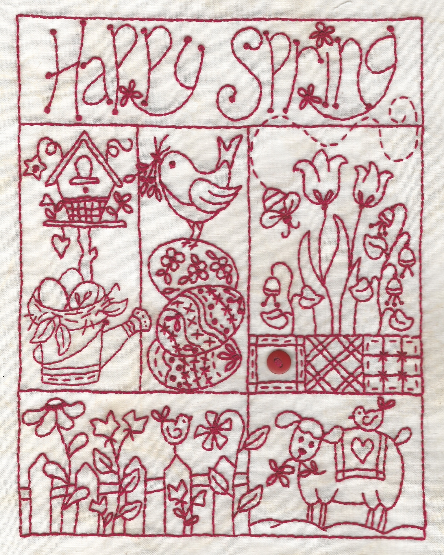 Happy Spring - Machine Embroidery Pattern - Download