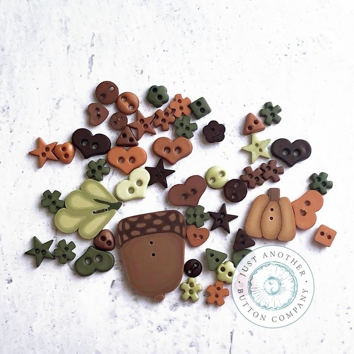 Fall Acorn Mix Buttons