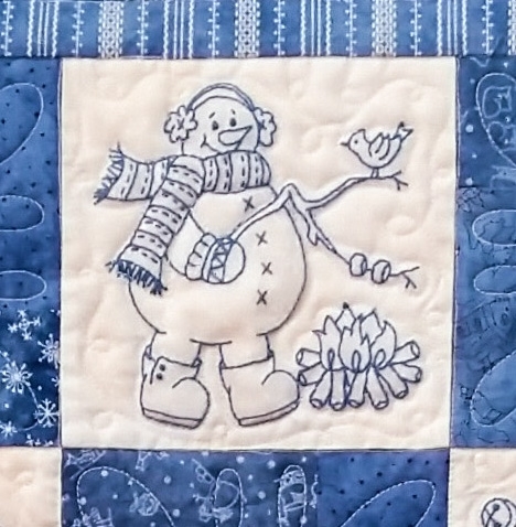 Frolicking Roly-Poly Snowmen Quilt - Hand Embroidery Pattern - Shipped