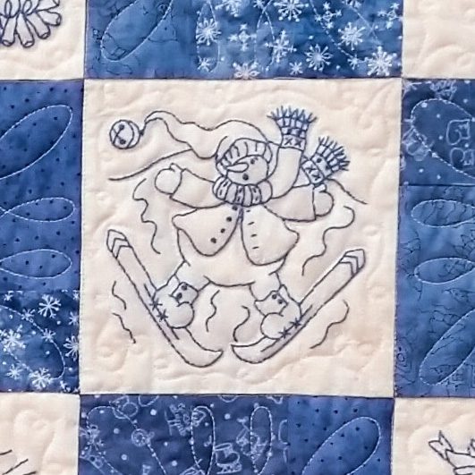 Frolicking Roly-Poly Snowmen Quilt - Hand Embroidery - Download