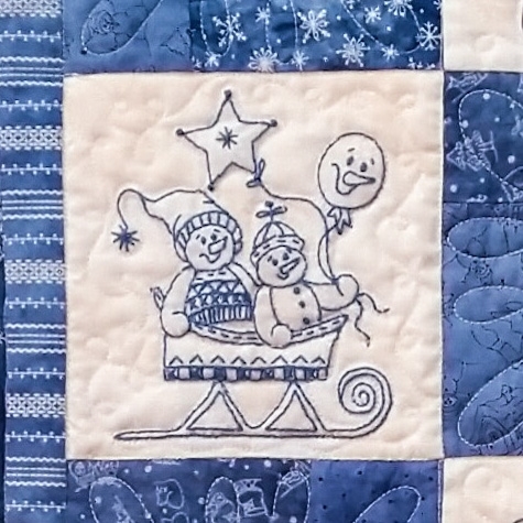 Frolicking Roly-Poly Snowmen Quilt - Hand Embroidery - Download