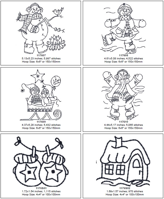 Frolicking Roly-Poly Snowmen Quilt - Machine Embroidery Pattern - Shipped