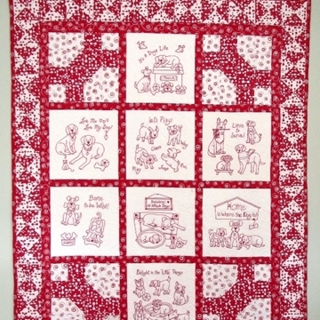 Unique and Creative RedWork Designs, RedWork Patterns and Embroidery Kits
