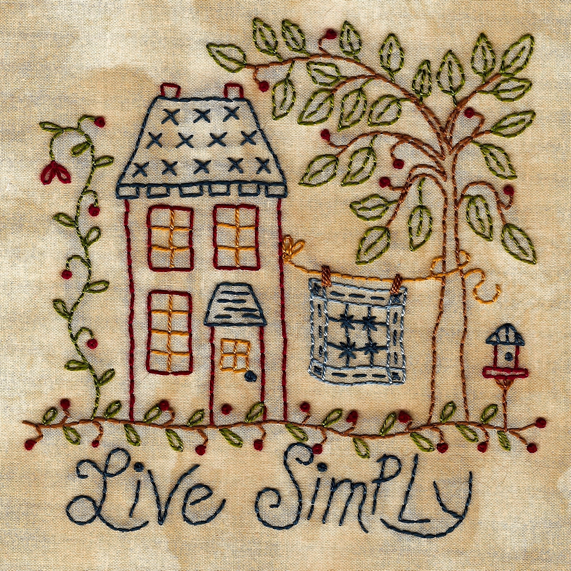 Live Simply - Machine Embroidery Pattern