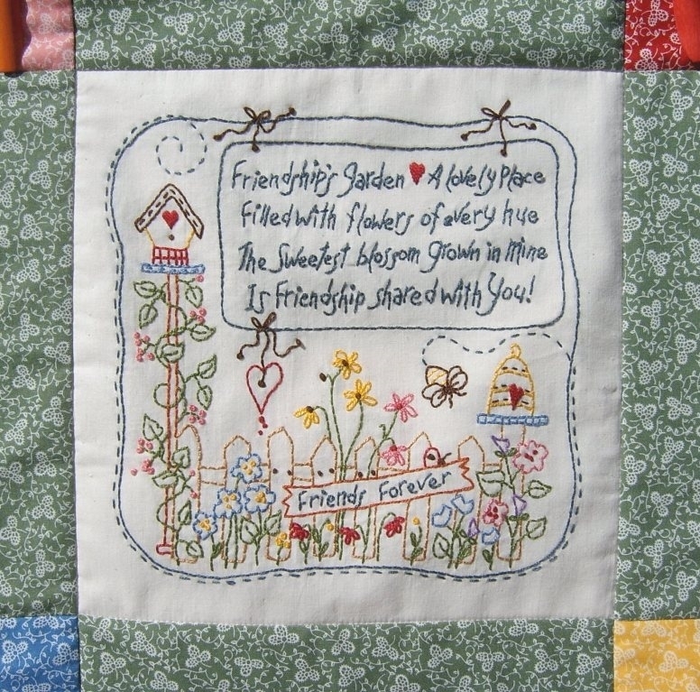 Friendship Garden Quilt Hand Embroidery Pattern Download