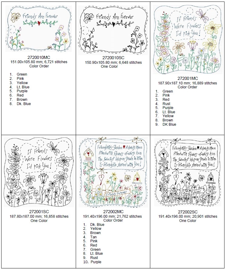 Friendship's Garden Quilt - Machine Embroidery Pattern - Download