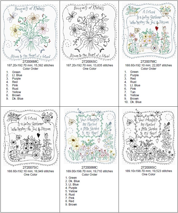 Friendship's Garden Quilt - Machine Embroidery Pattern - Download