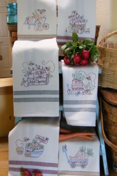 Tea Towel Embroidery Designs and Patterns