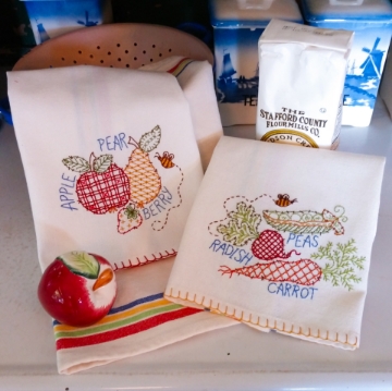 Tea Towel Embroidery Designs and Patterns