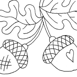 Autumn Acorn - Hand Embroidery Pattern - Download