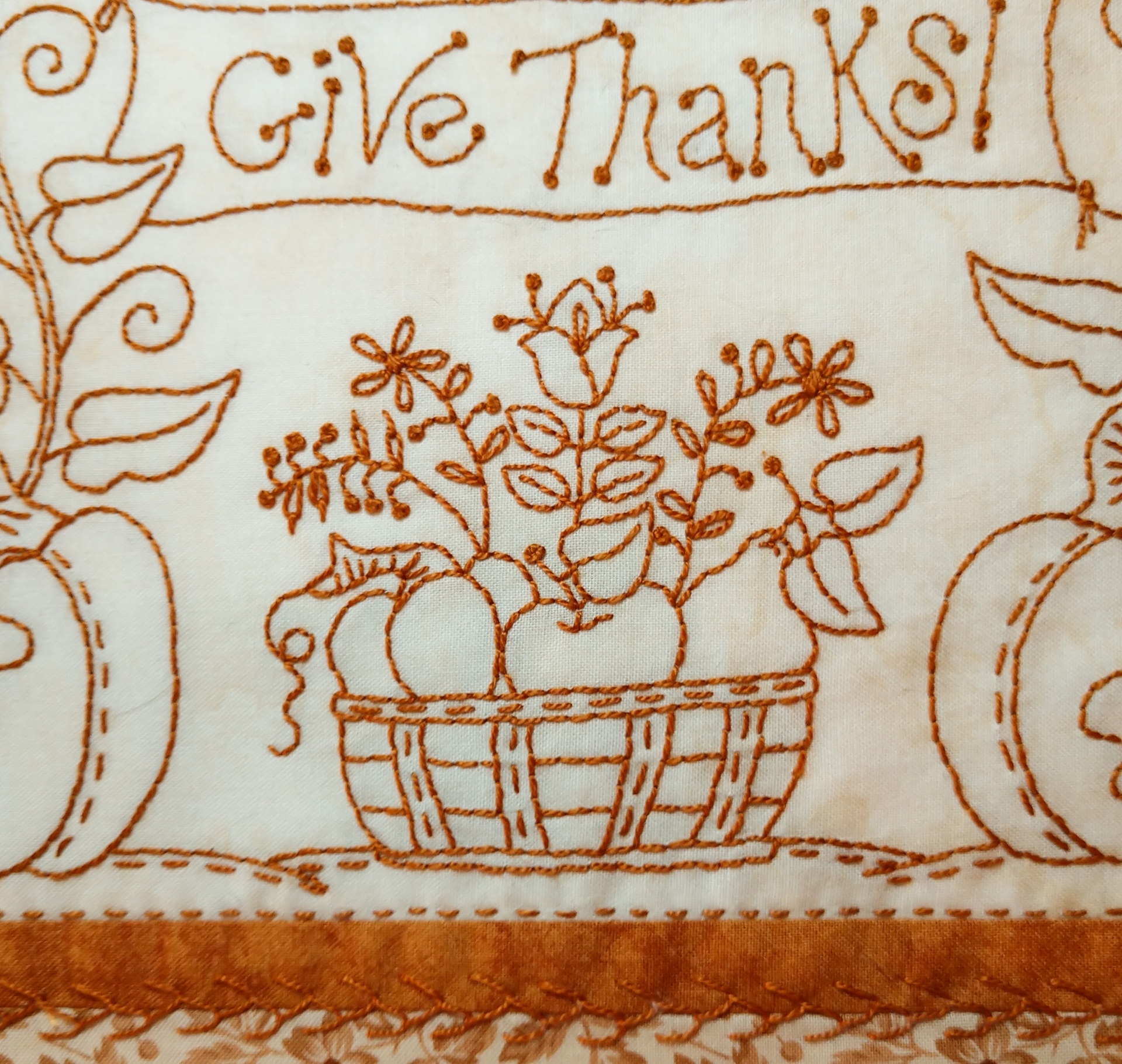 Give Thanks Hand Embroidery Shipped