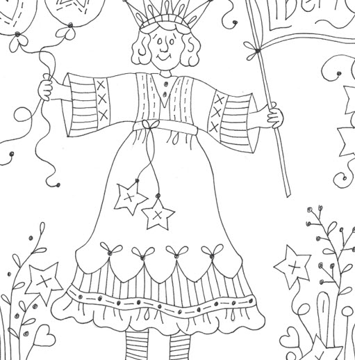 Lady Liberty - Hand Embroidery Pattern - Download
