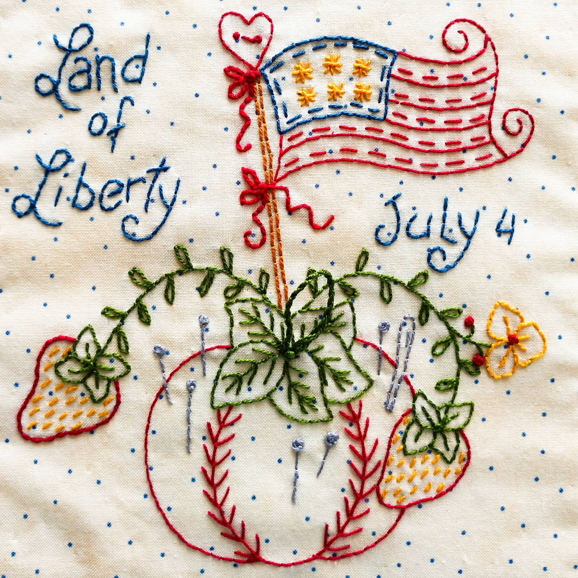 Land of Liberty - Hand Embroidery Pattern - Download