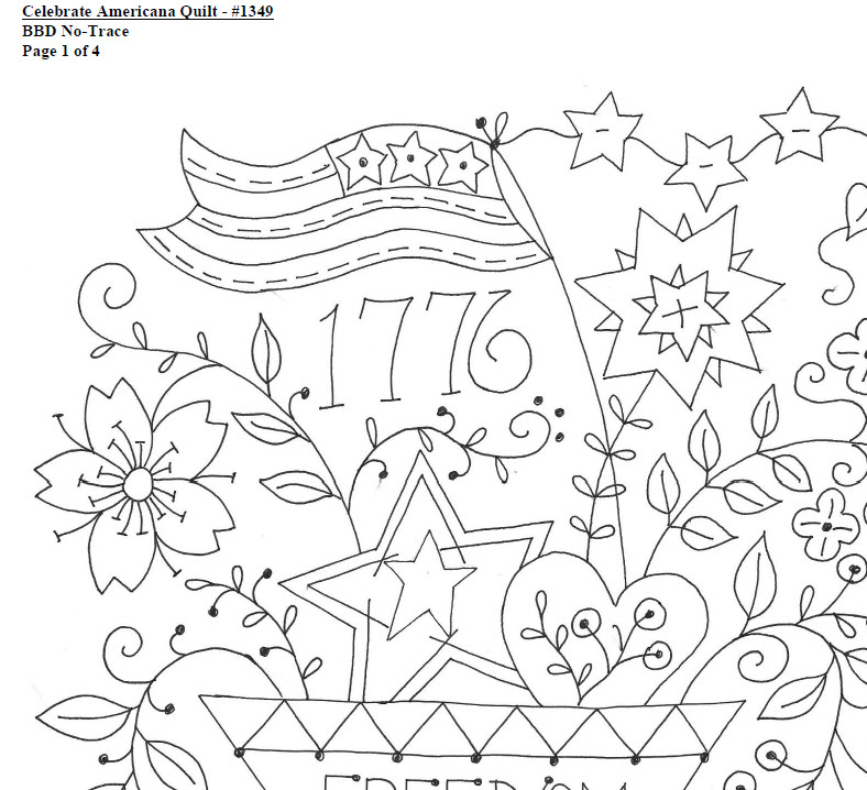 Celebrate Americana Quilt Hand Embroidery Pattern Download