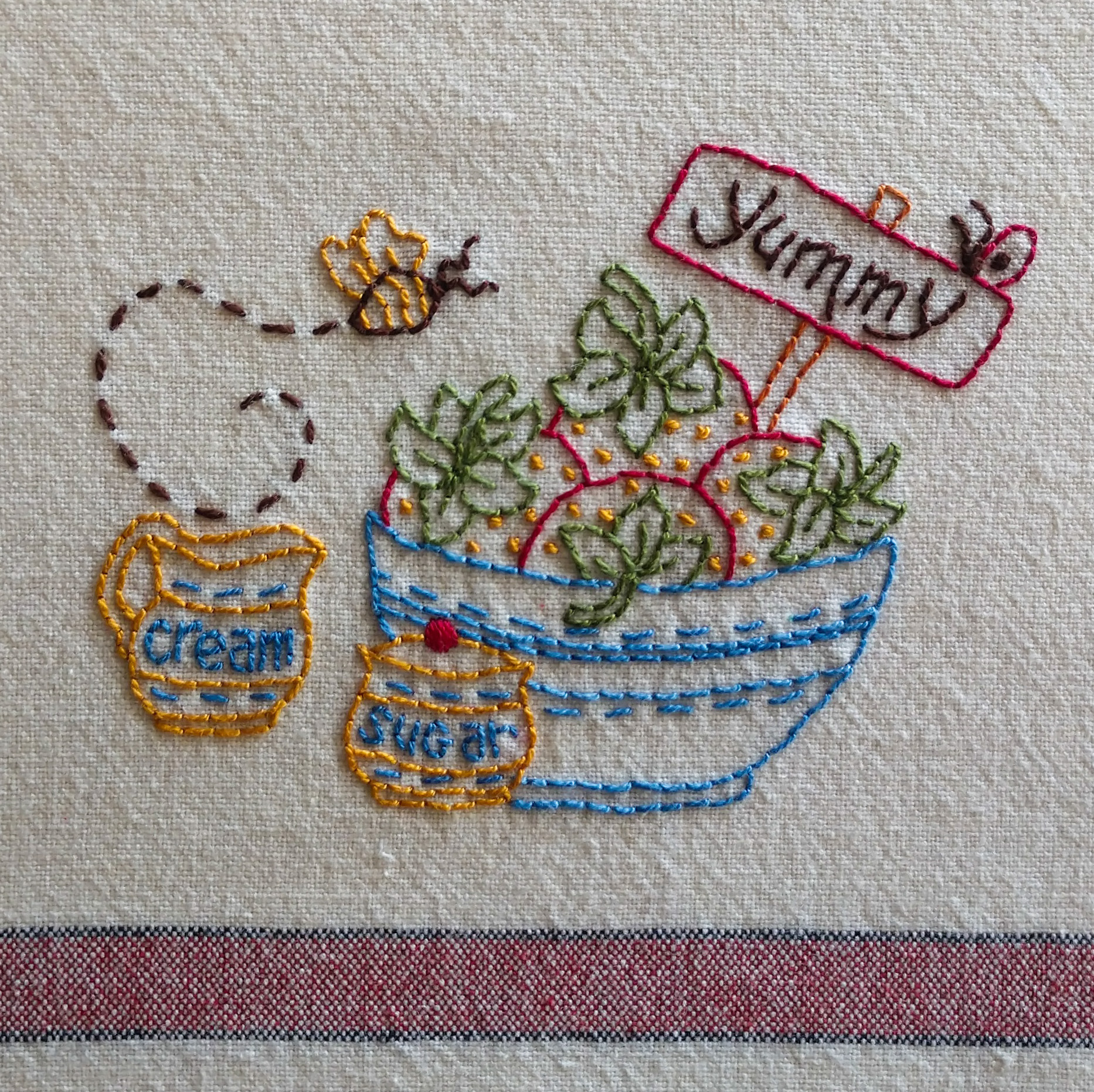 Fresh Picked Tea Towels - Hand Embroidery Pattern - Shipped