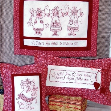 Unique and Creative RedWork Designs, RedWork Patterns and Embroidery Kits