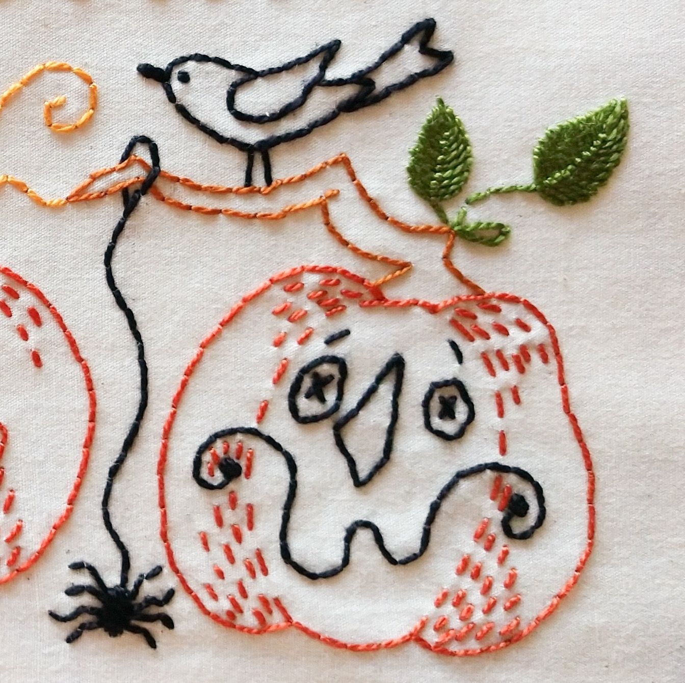 Pumpkin Time - Hand Embroidery Pattern - Shipped