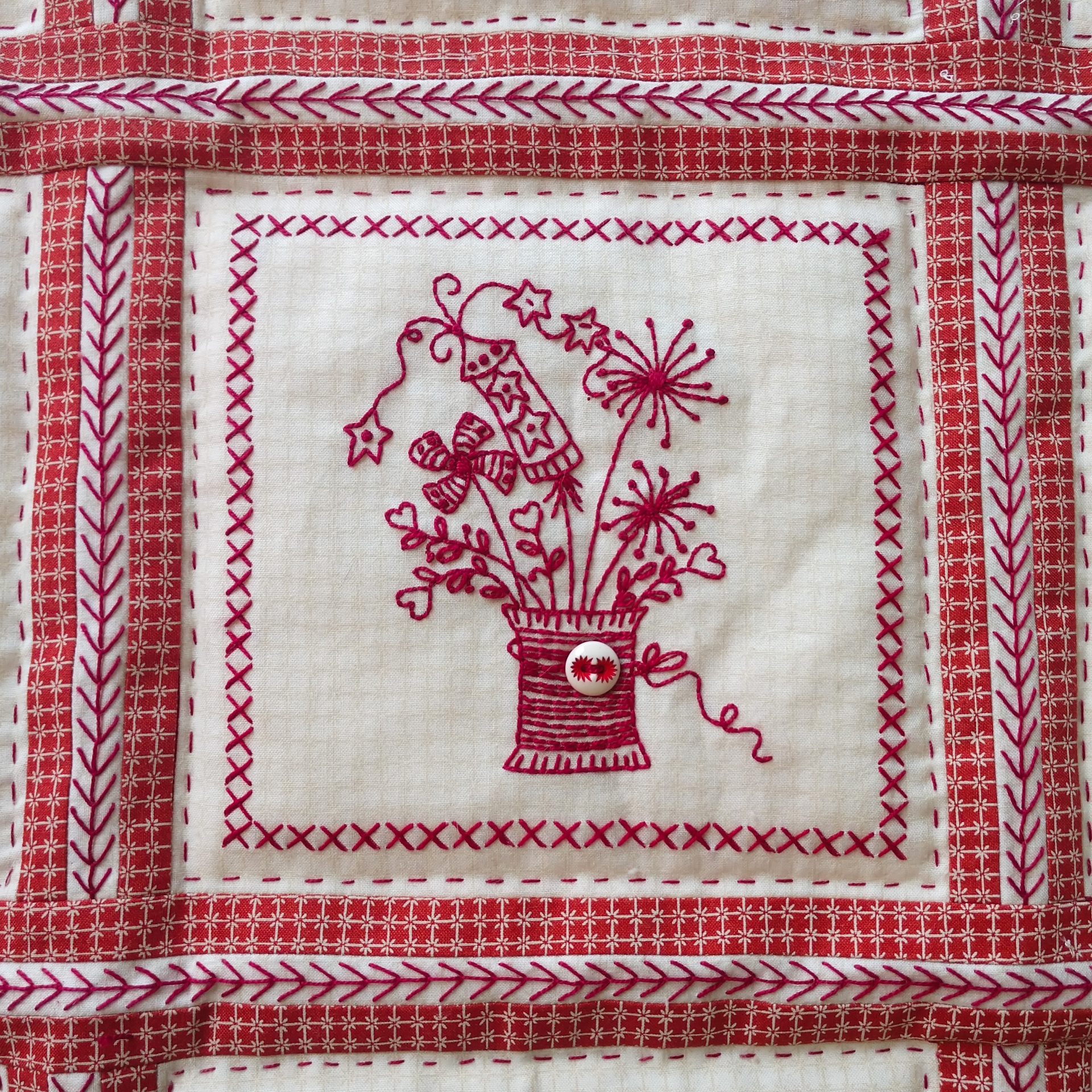 Summertime Blocks Quilt - Hand Embroidery Complete Kit