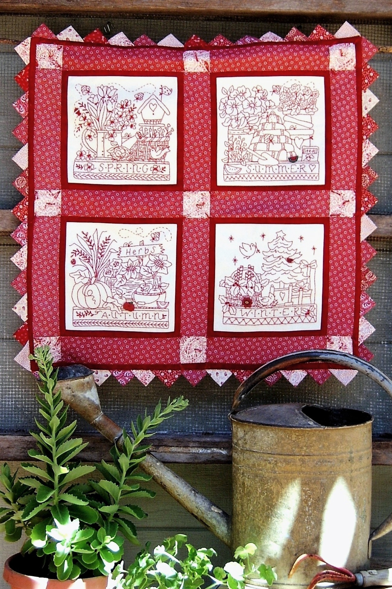 Four Seasons in the Garden - Machine Embroidery Pattern - Download