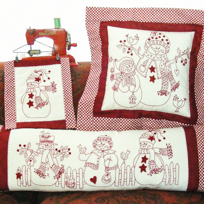 All the Beautiful RedWork Fabric to Create Your Designs.