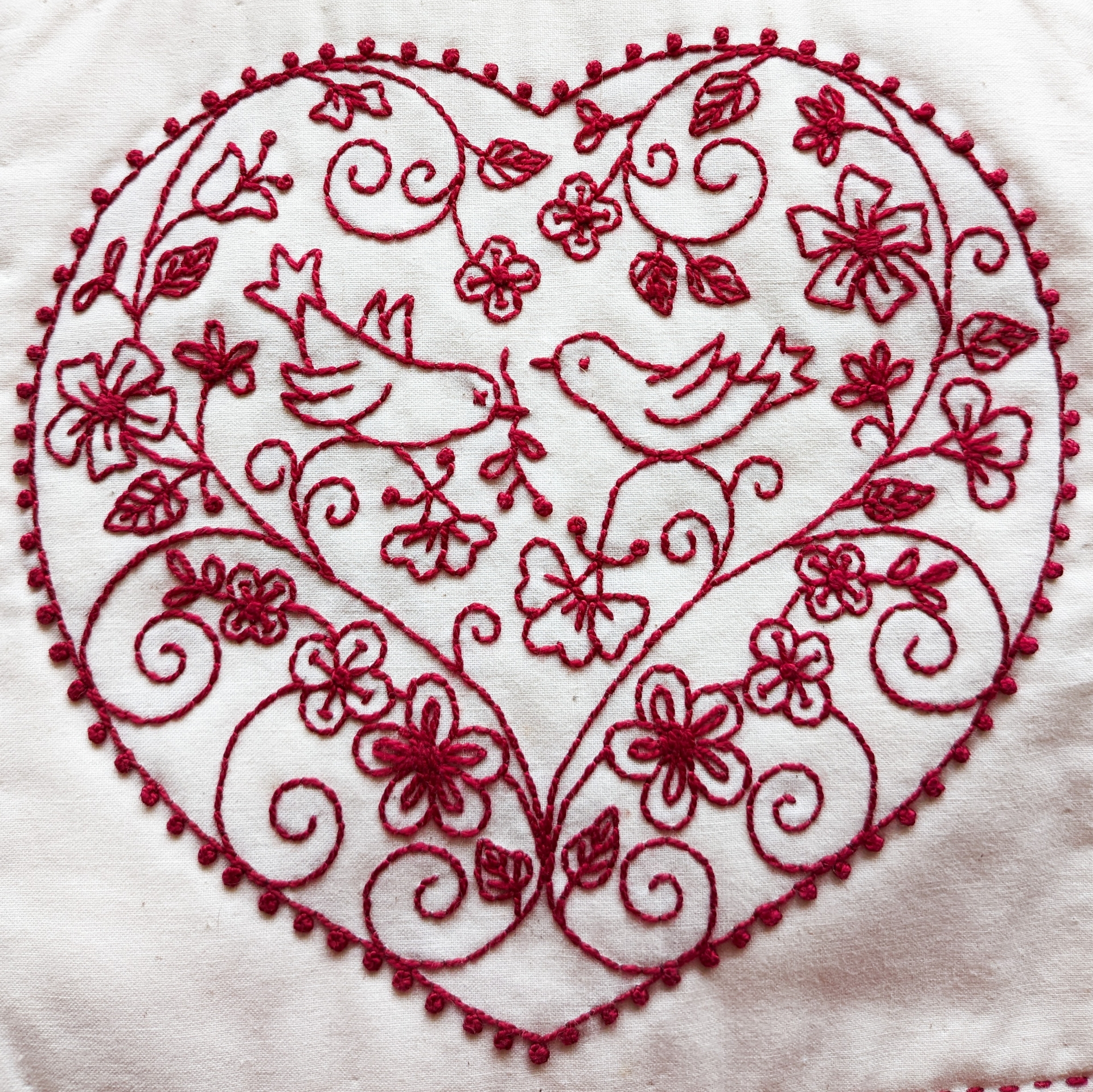 Lacy Valentine Heart - Hand Embroidery Pattern - Shipped