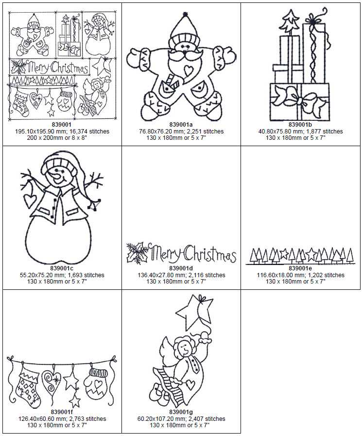 Merry Christmas Sampler - Machine Embroidery Pattern - Download