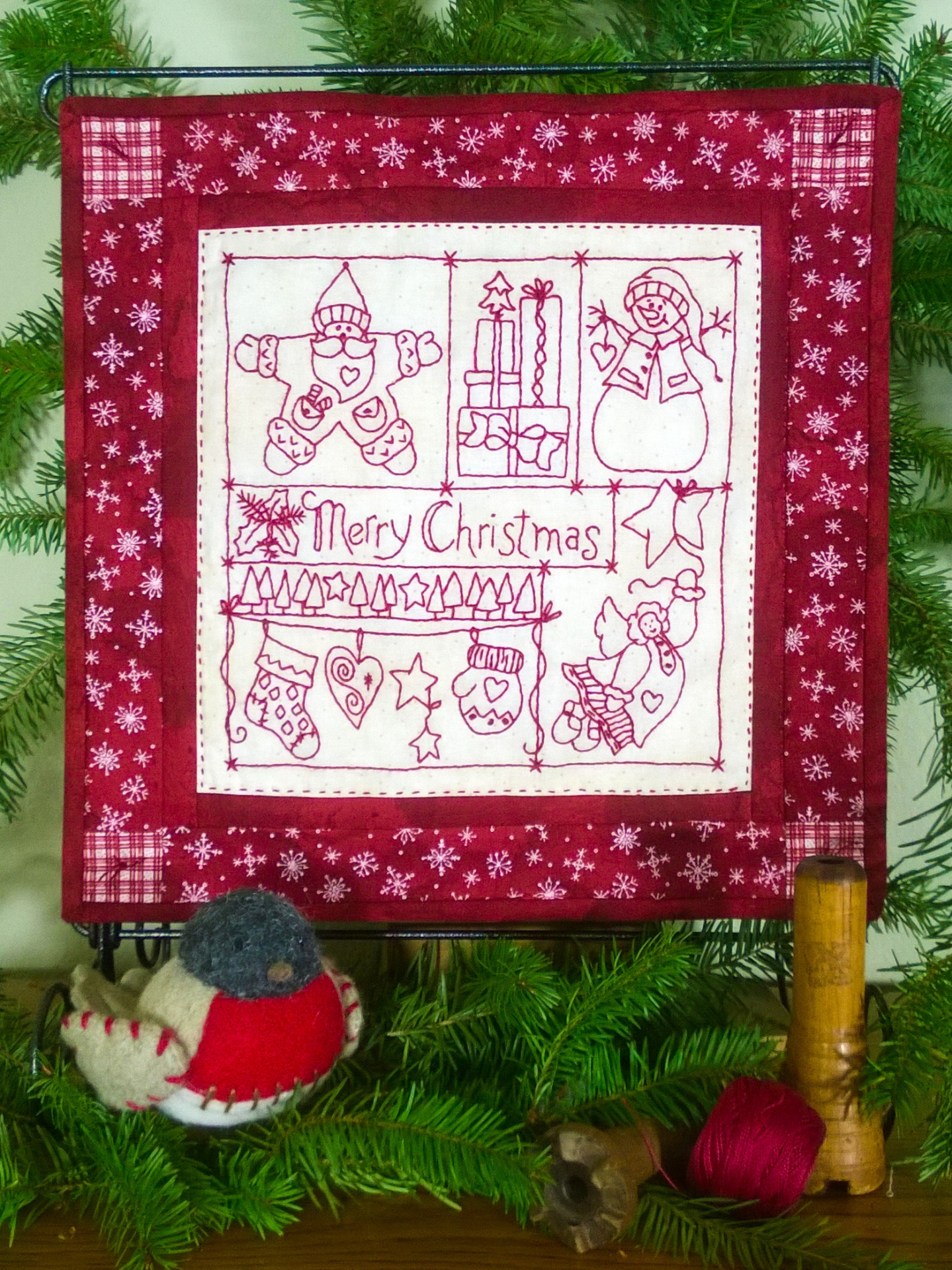 Merry Christmas Sampler - Hand Embroidery Pattern - Download