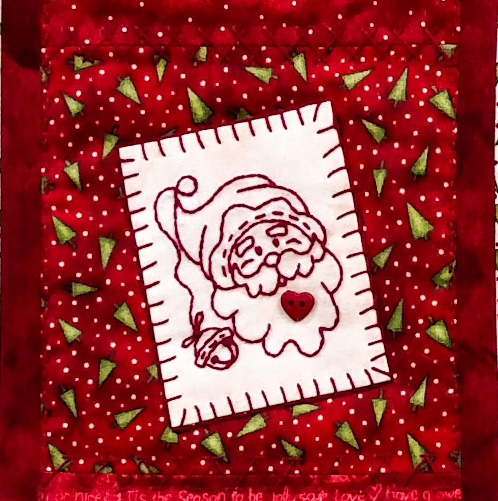 Santa Patchwork - Hand Embroidery Complete Kit