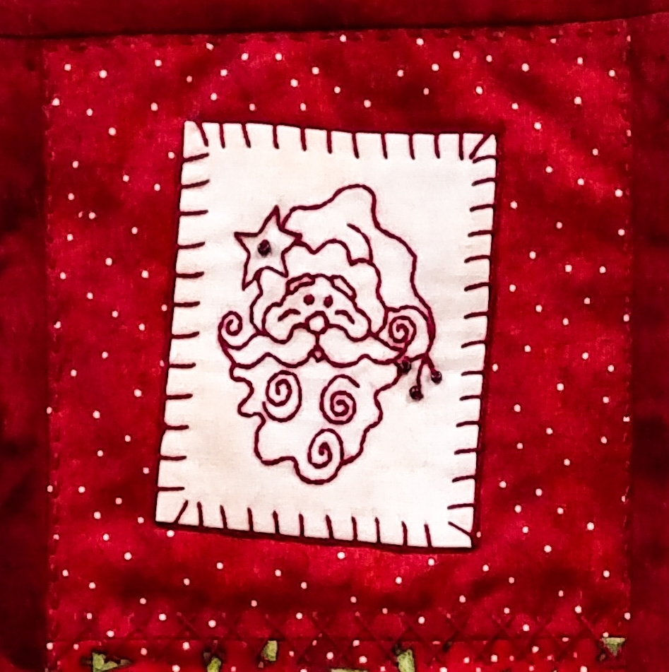 Santa Patchwork - Hand Embroidery Pattern - Download