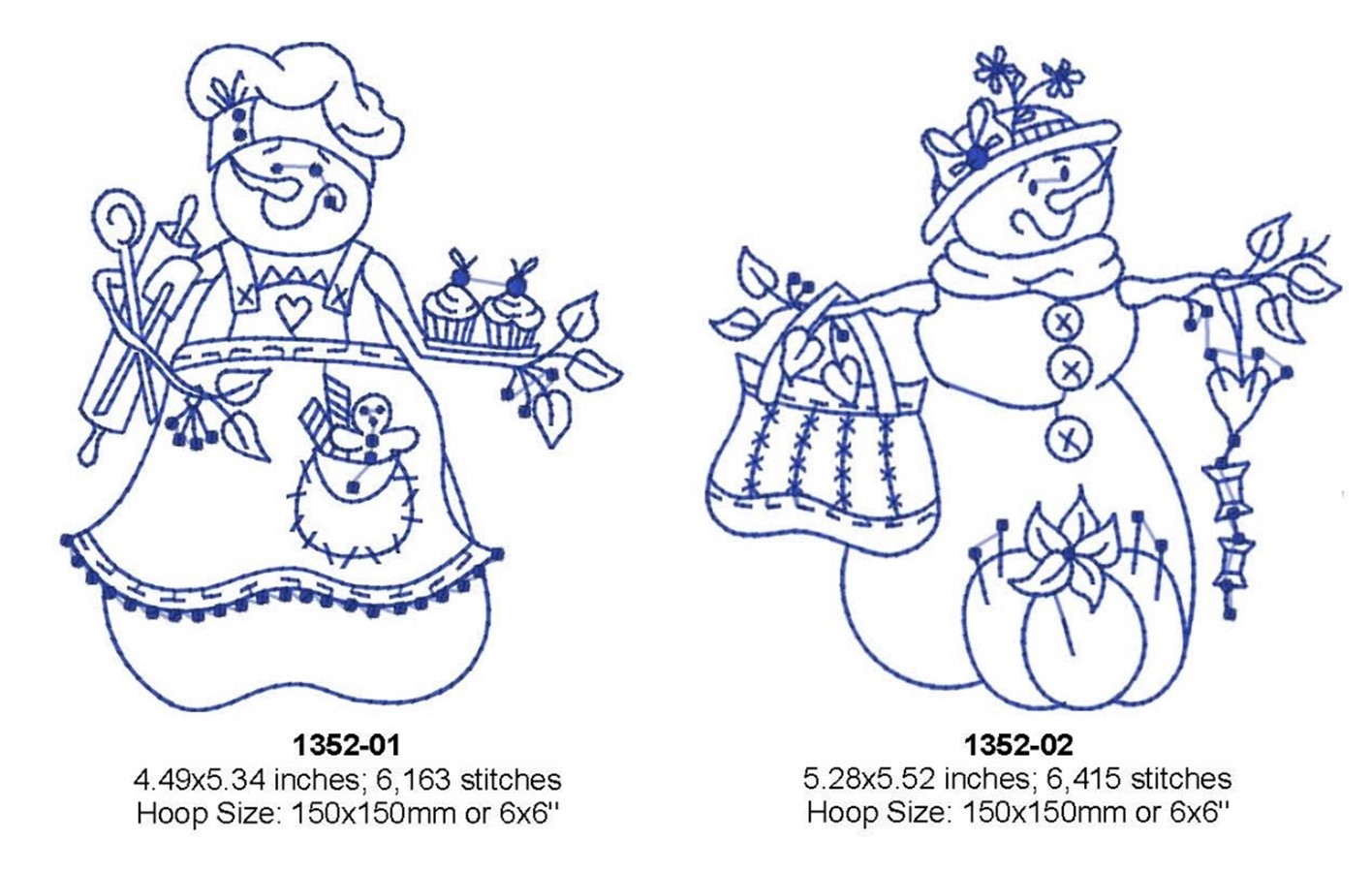 Snow Ladies - Machine Embroidery Pattern - Download
