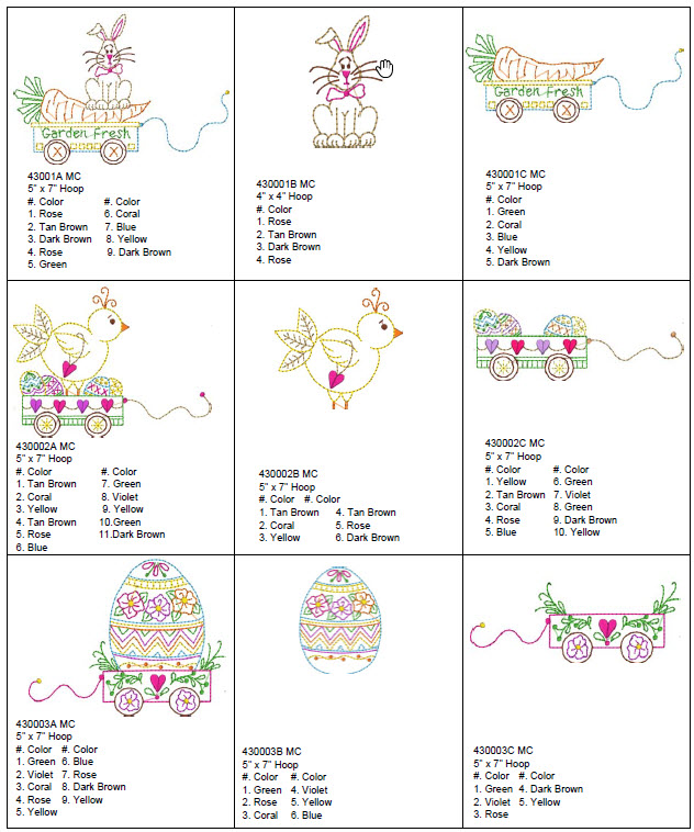 Easter Tea Towels - Machine Embroidery Pattern - Shipped