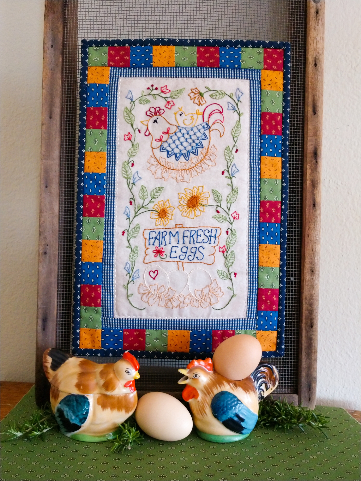 Farm Fresh Eggs - Hand Embroidery Pattern - Shipped