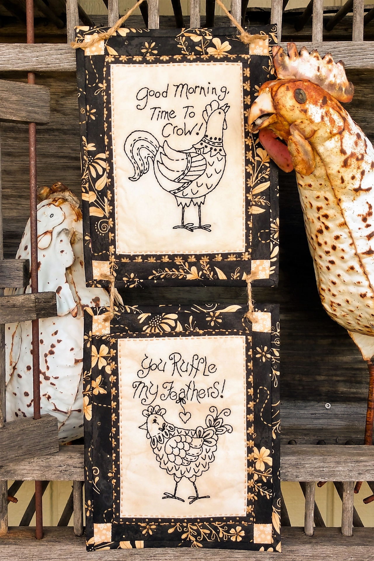 Feathered Farmyard Friends - Machine Embroidery Pattern - Shipped