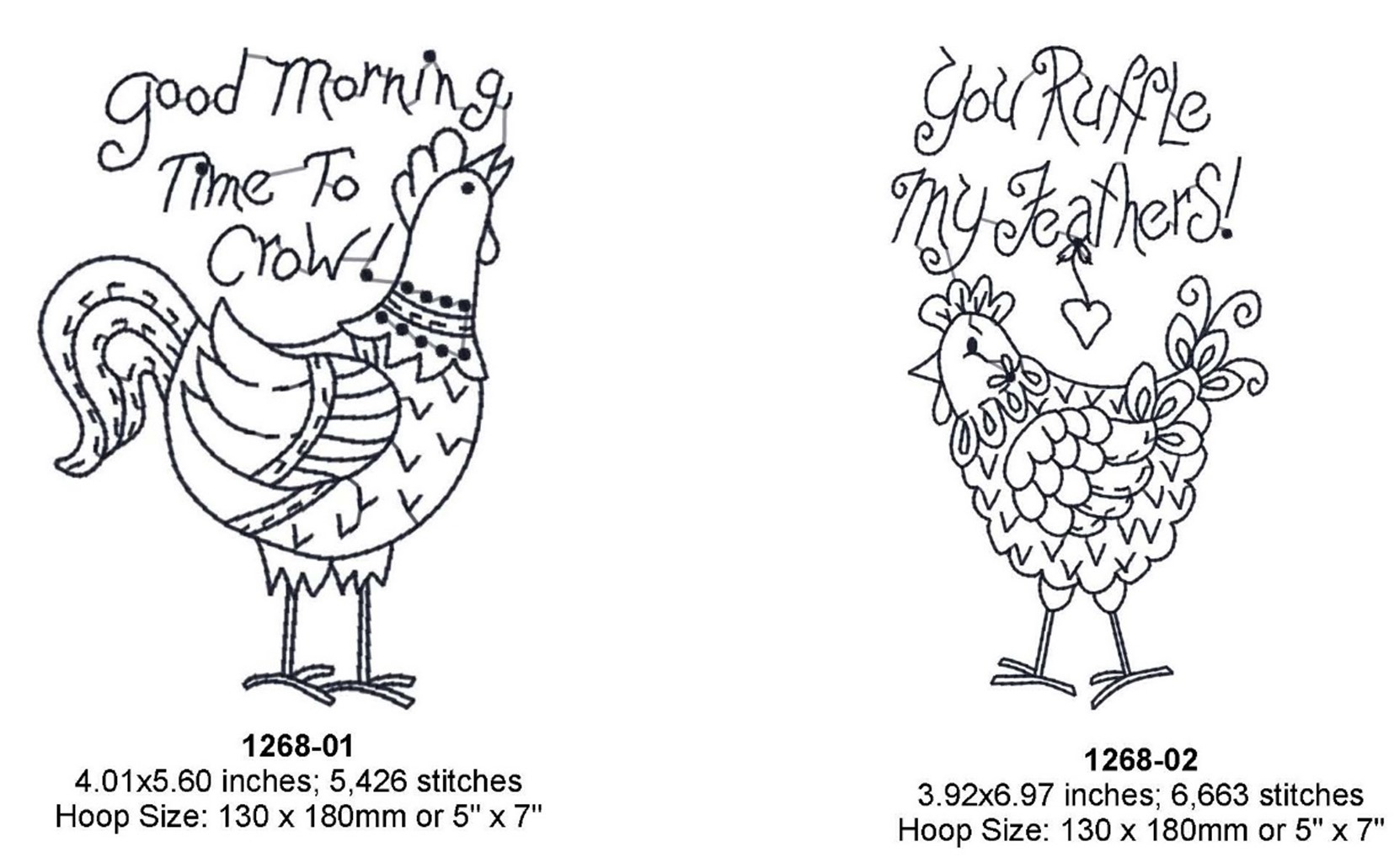 Feathered Farmyard Friends - Machine Embroidery Pattern - Shipped