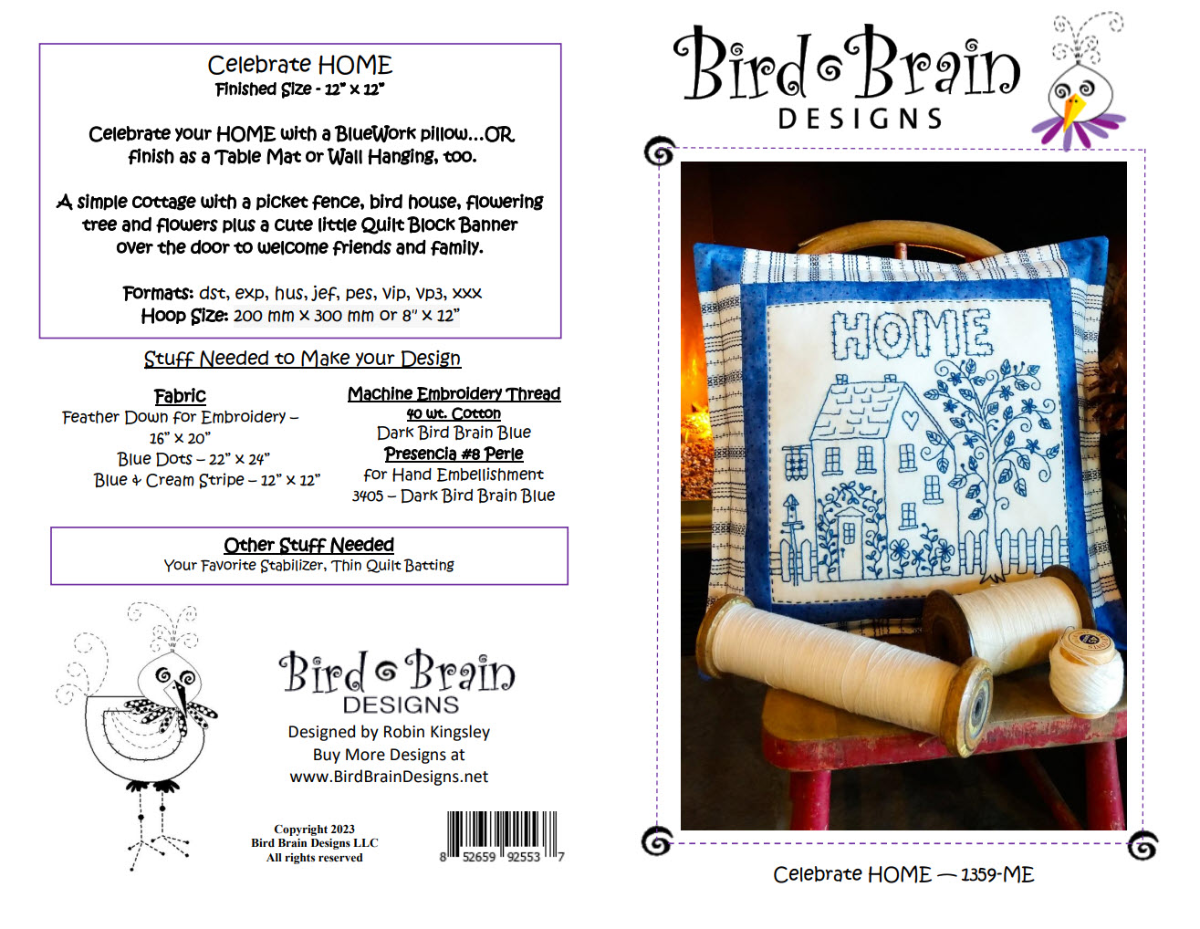 Celebrate Home - Machine Embroidery Pattern - Download